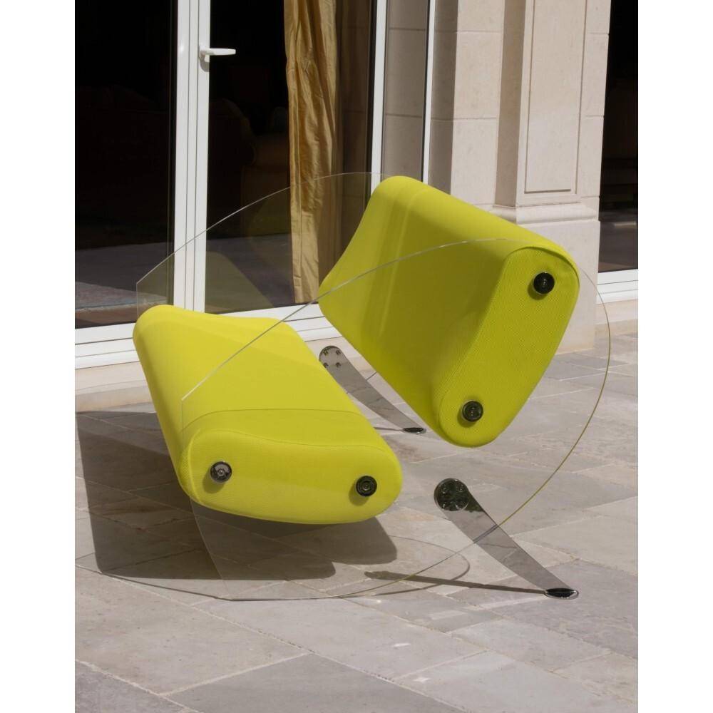 Canapé design MW07 en verre acrylique - Assise en mousse - Fait main en ...