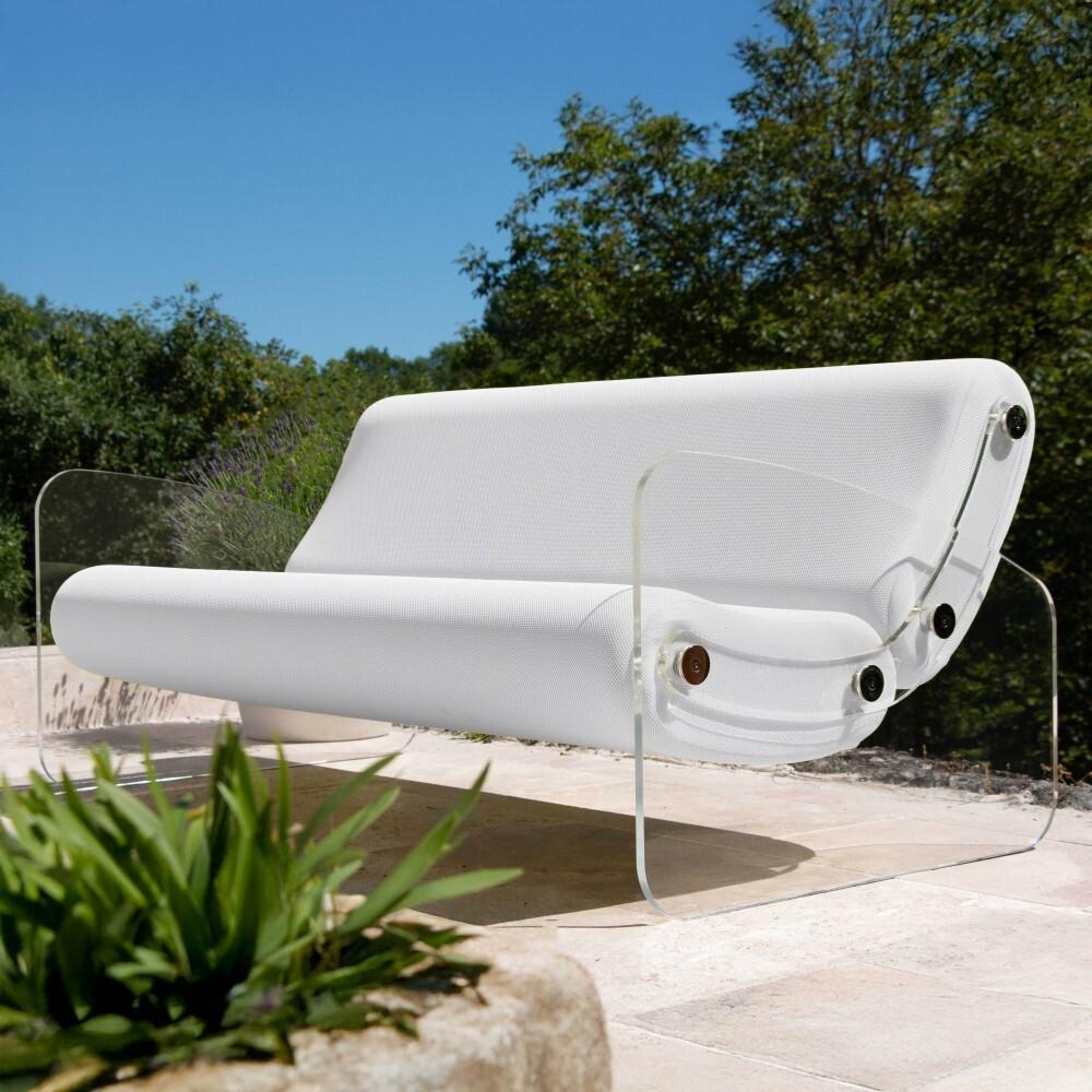 Canapé design MW03 en verre acrylique - Assise en mousse - Fait main en ...